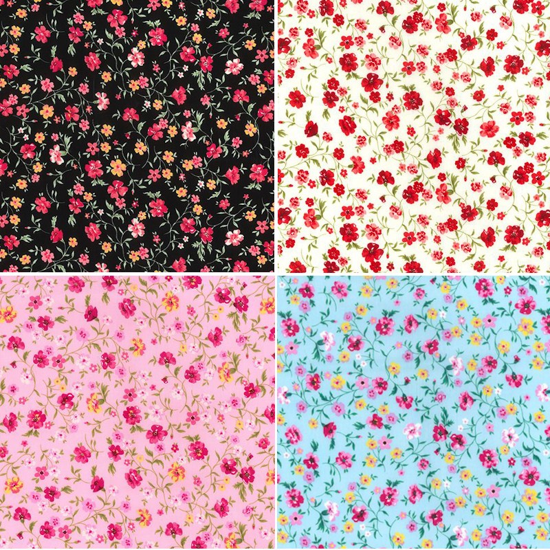 100% Cotton Poplin Fabric Rose & Hubble Peregrine Grove Floral Flowers