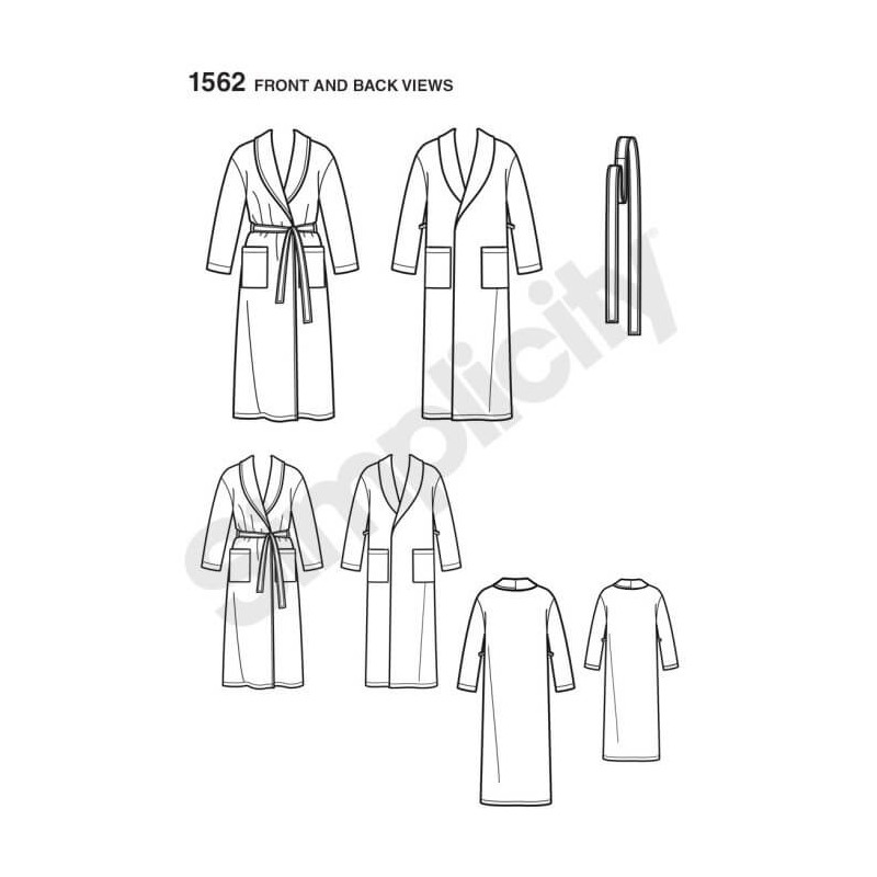 Simplicity Sewing Patterns 1562 Easy Sew Child Teen Adult Bathrobe ...