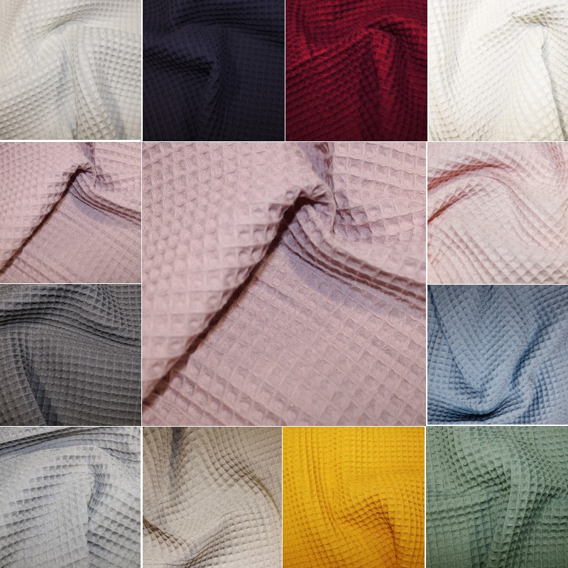 Waffle Fabric Cotton Plain Woven – Soft, Absorbent & Breathable