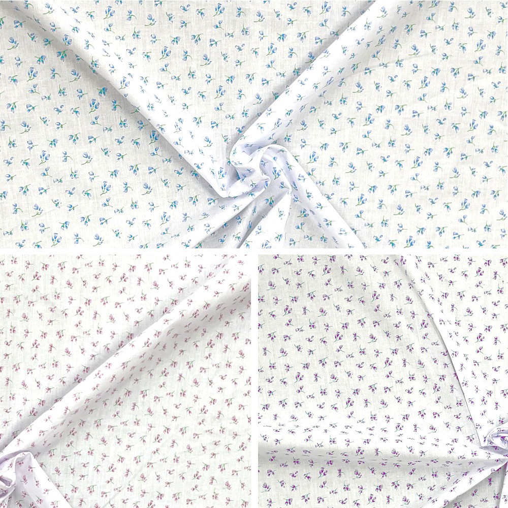 Polycotton Fabric Strawberries Butterflies & Flowers Floral Fruit S...