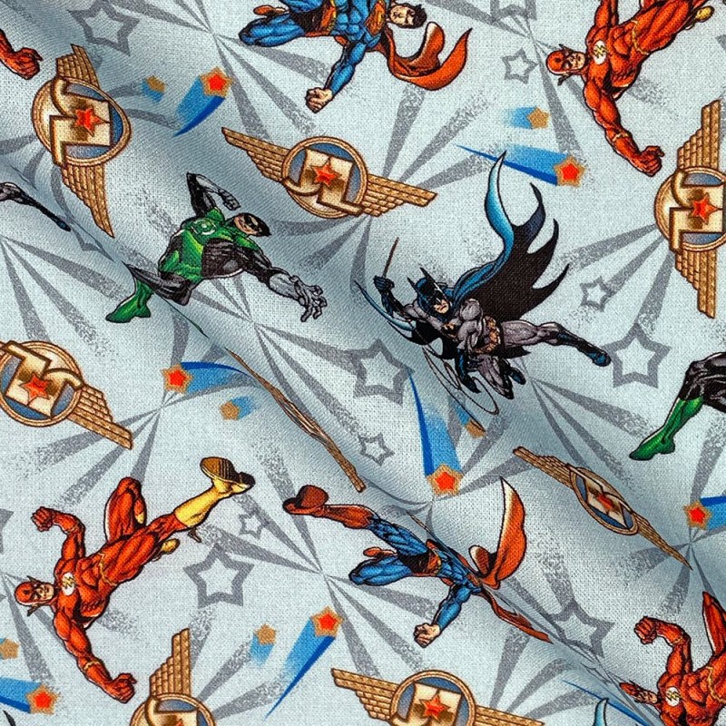 100% Cotton Digital Fabric Justice League Batman Flash 140cm Wide
