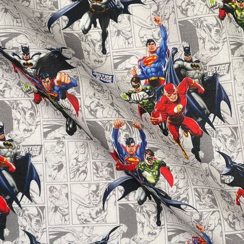 100% Cotton Fabric Digital DC Comics Justice League Superman Batman ...