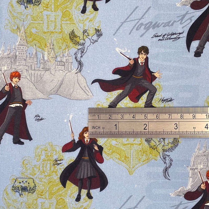 100% Cotton Fabric Digital Harry Potter & Friends Hogwarts Hermione ...