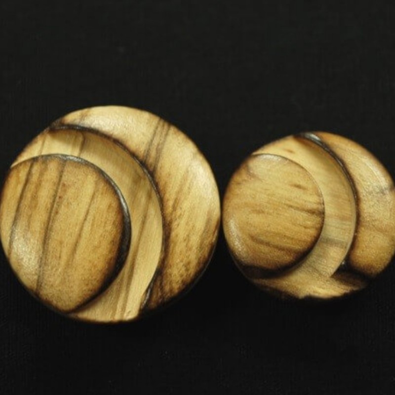 1 x Half Moon Varnished Wooden Buttons Shank 18mm or 22mm