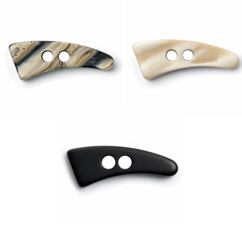 1 x 22mm Toggle Button Animal Tooth Look 2 Hole Buttons