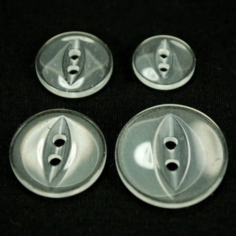 1 x Cats Eyes Clear Craft Acrylic Buttons Baby Cardigan Button