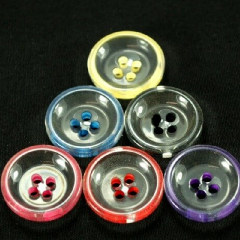 3 x Clear 3D Illusion 22mm Transparent Acrylic Plastic Craft Buttons