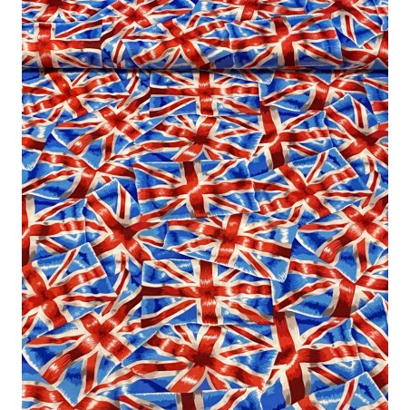 100% Cotton Fabric Nutex UK Union Jack Patriotic United Kingdom Flags