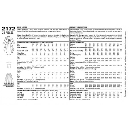 Simplicity Sewing Pattern 2172 Misses' Costume Steam Punk Vintage H...