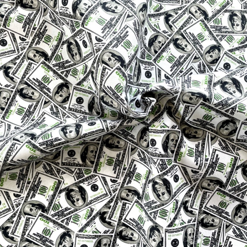 100% Cotton Digital Fabric Oh Sew Dollars Money Notes Cash 140cm Wide