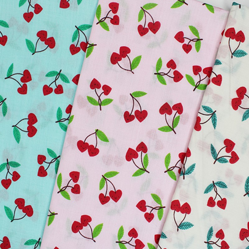 Polycotton Fabric Cherry Love Cherries