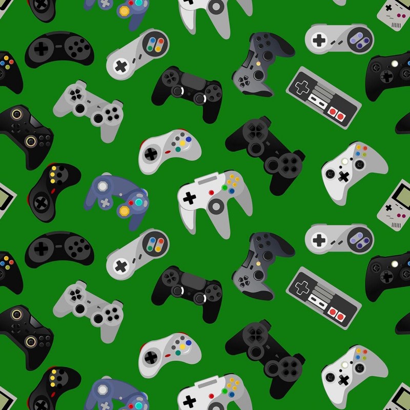 100% Cotton Digital Fabric Gaming Controllers Console 140cm Wide