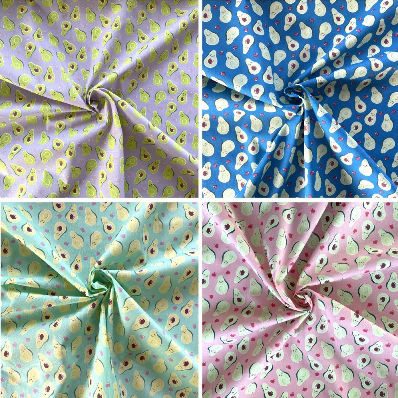 Polycotton Fabric Avocados Avocuddle Fruit Love Hearts Valentines ...