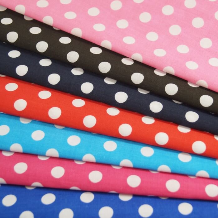 Polycotton Fabric 26mm Polka Dots Spots Spotty Craft Dress