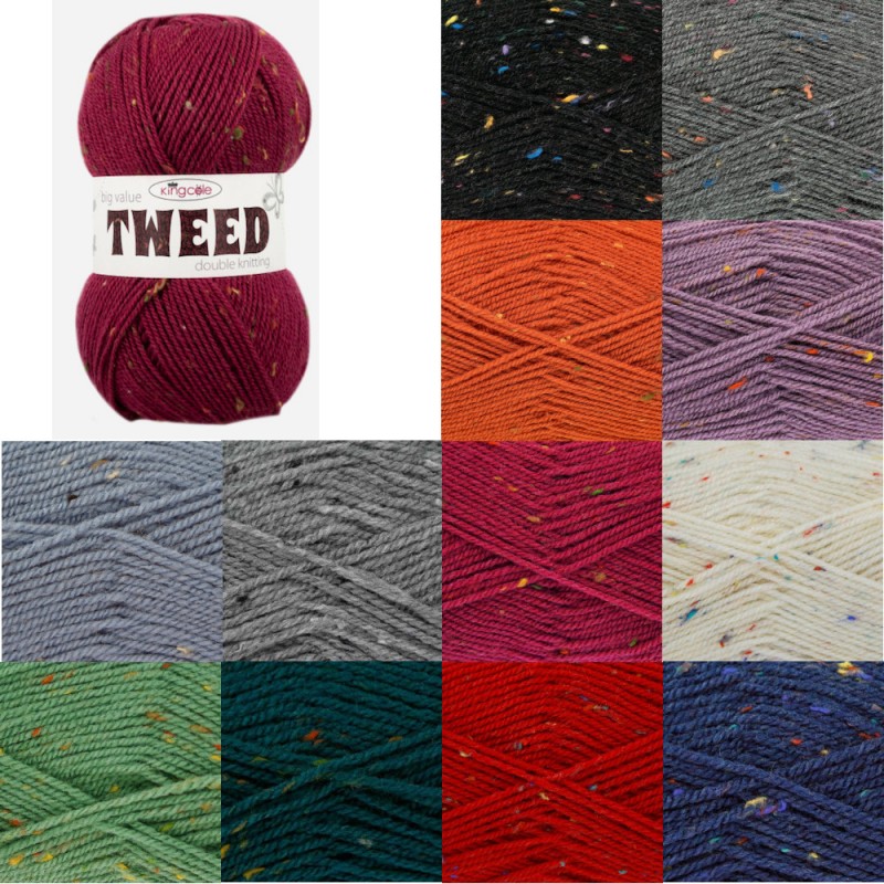 King Cole 100g Big Value Tweed DK Yarn Knitting Acrylic