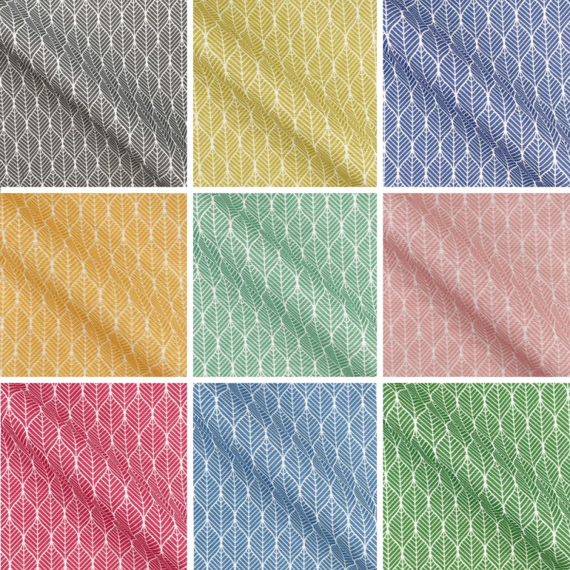 Cotton Rich Panama Dainty Leaves Leaf Geometric Digitally Printed ...