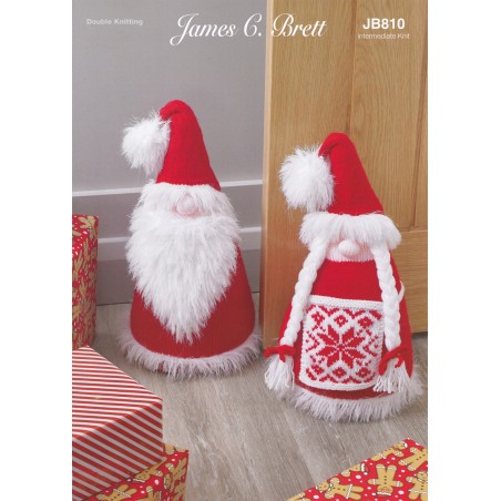 Knitting Pattern James C Brett JB810 DK Christmas Mr Mrs Clause Gonks ...