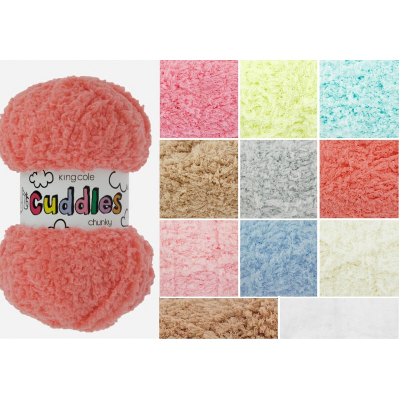 King Cole Cuddles Chunky Fluffy Knitting Wool Yarn 50g Ball