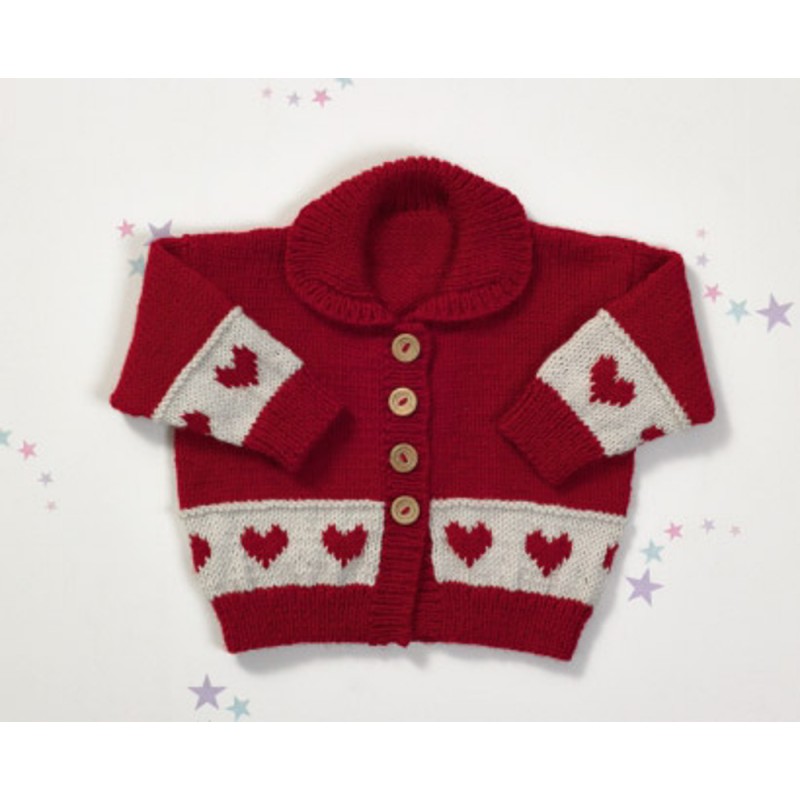 Wendy Wools Knitting Pattern PP013 Baby Heart Cardigan & Blanket in ...