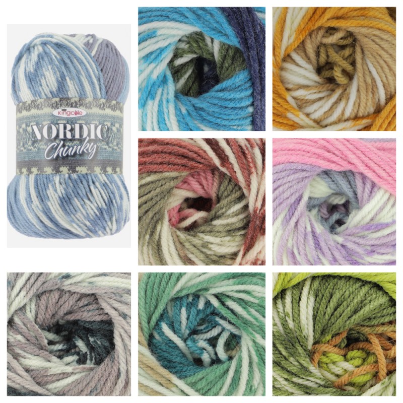King Cole Nordic Chunky Knitting Yarn 150g Acrylic Merino Blend Wool ...