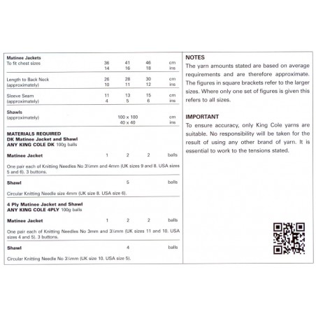 King Cole Knitting Pattern 2800 Jacket & Shawl Knitted in King Cole DK ...