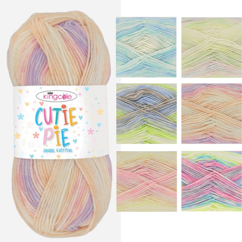 King Cole Cutie Pie DK Knitting Yarn Crochet 100g Acrylic Anti-pill ...