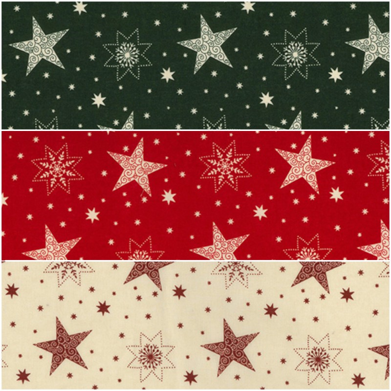 100% Cotton Rose and Hubble Christmas Star Snowflake Xmas Festive 135cm ...