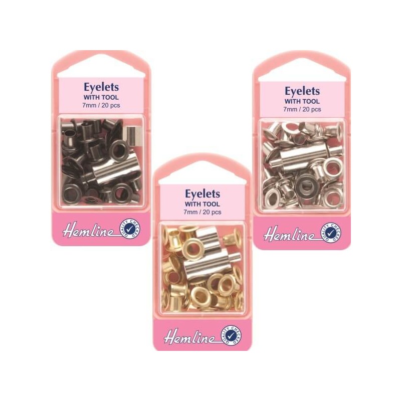 Hemline 20 x 7mm Eyelets with Tool