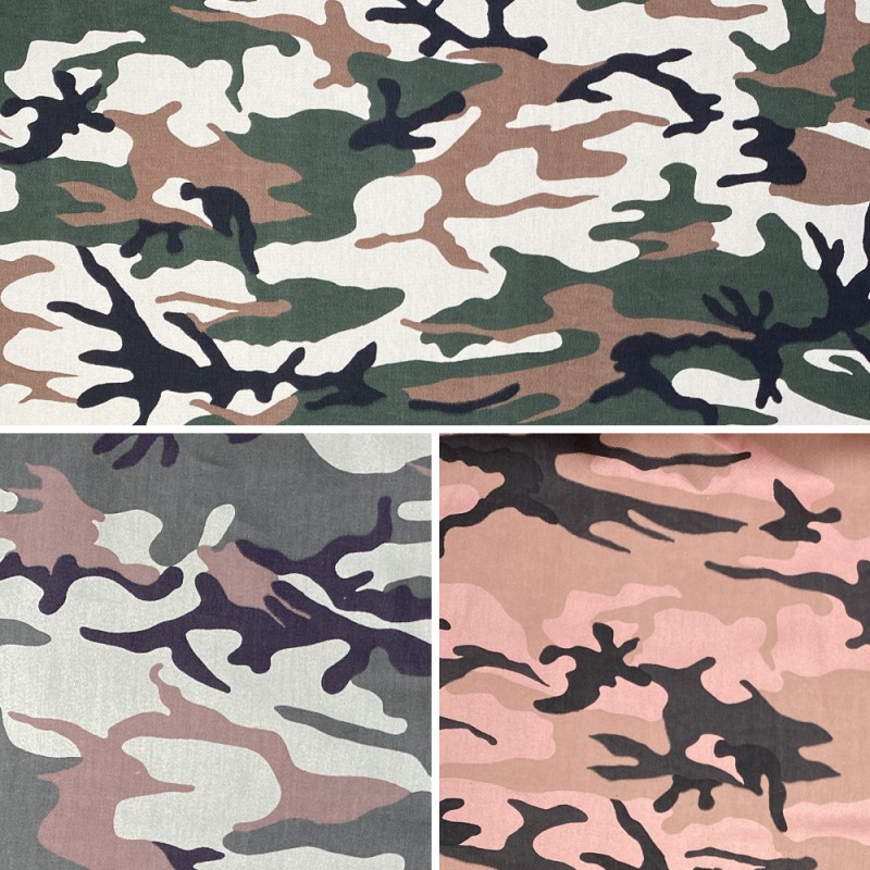 100% Cotton Drill Fabric Lightweight Camouflage Army Military 140cm Wide