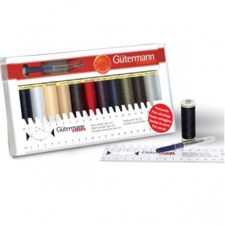 Gutermann Thread Set Sew-All 11 x 100m & Ruler & Mini Seam-Fix Asso...