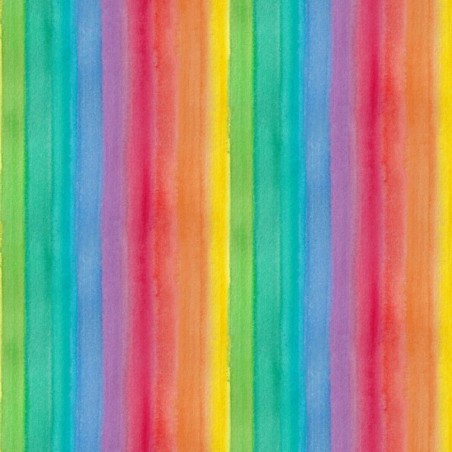 100% Cotton Fabric Nutex Splash of Colour Stripe Rainbow Gradient