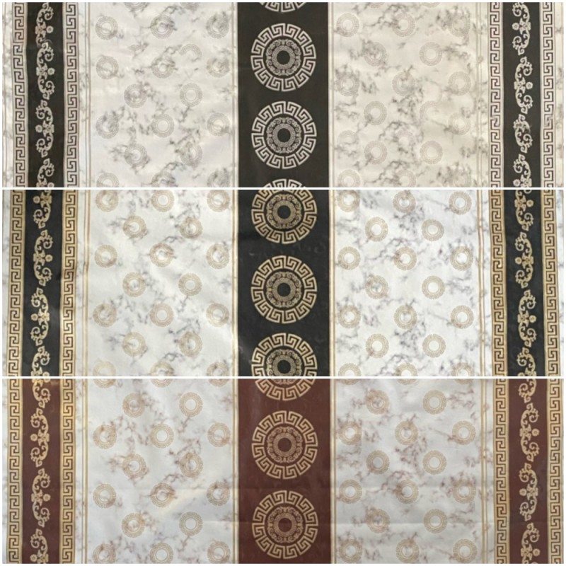 SALE PVC Tablecloth Greek Marble Meander Scroll Effect Print Craft ...