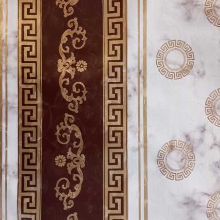 SALE PVC Tablecloth Greek Marble Meander Scroll Effect Print Craft ...