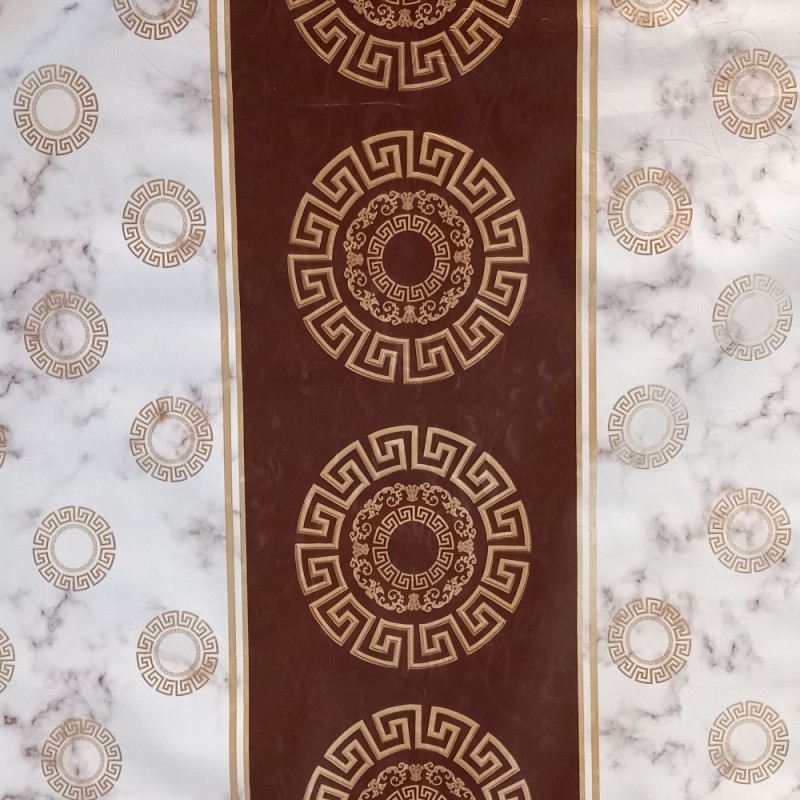SALE PVC Tablecloth Greek Marble Meander Scroll Effect Print Craft ...