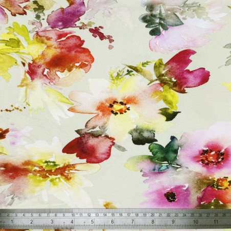 Digitally Printed Viscose Jersey Fabric Venice Watercolour Floral ...
