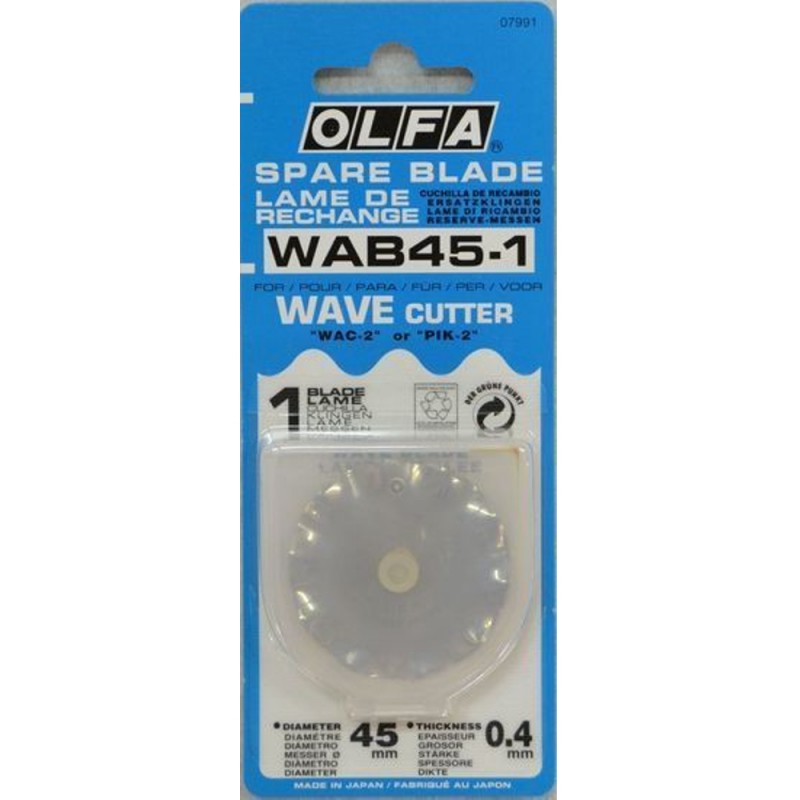 OLFA Rotary Cutter Wave Blade WAB45-1 Single 45mm