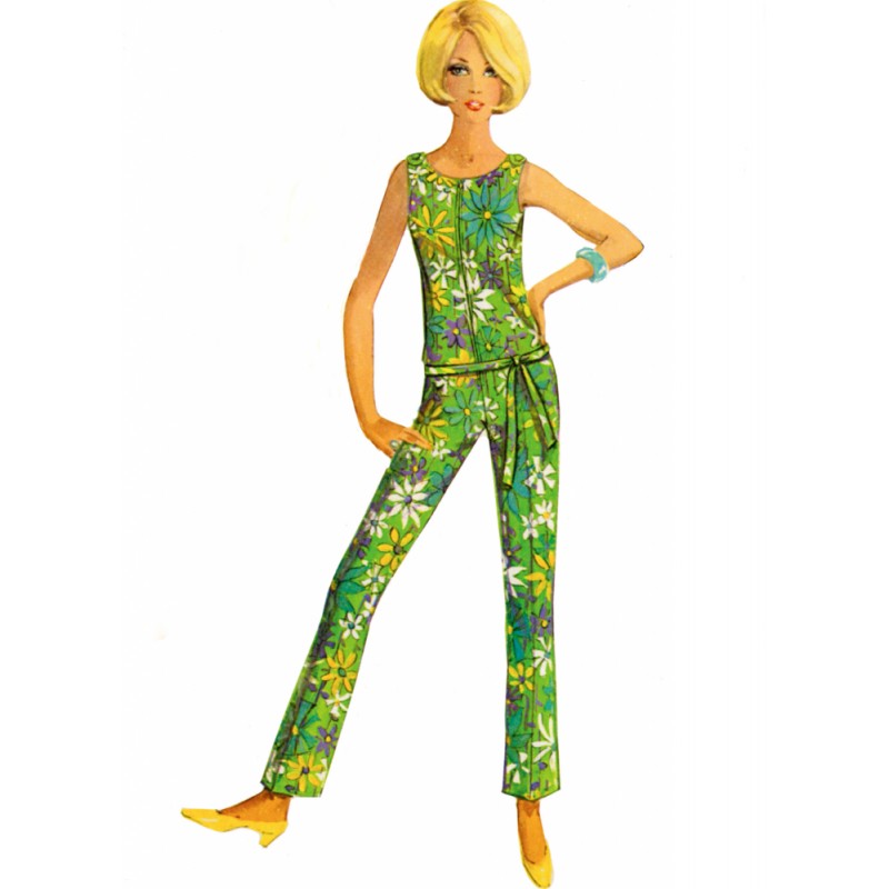 Simplicity Sewing Pattern S9792 Misses' 1960's Vintage Jumpsuit in Two Lengths