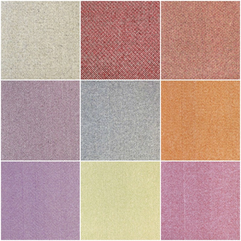 Wool Effect Fabric Herringbone Tweed Upholstery Curtain Cushion