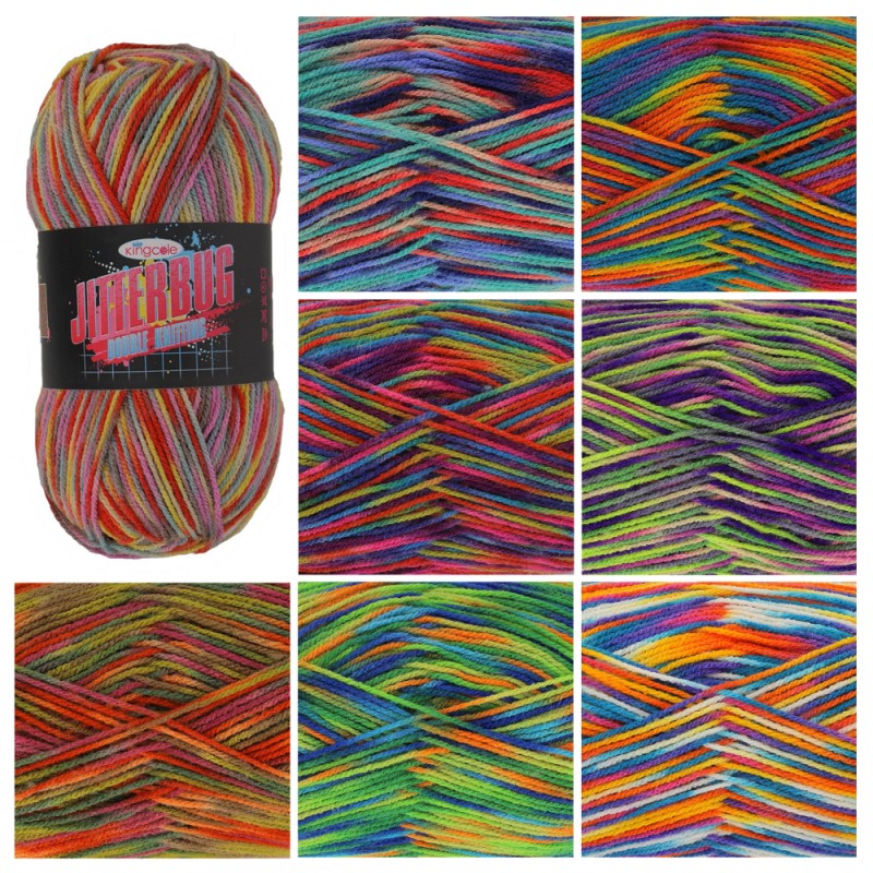 King Cole Jitterbug DK 100g Knitting Yarn Acrylic Craft Crochet
