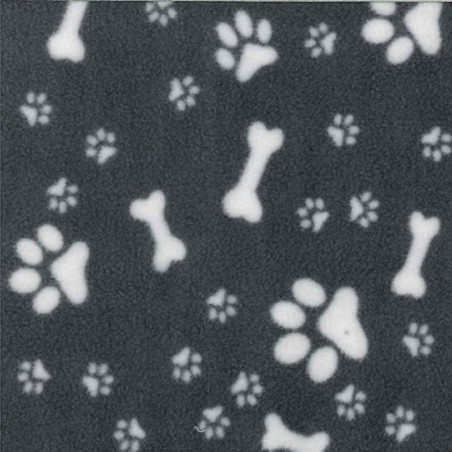 Polar Fleece Anti Pil Fabric Dog Paw Prints & Bones Puppy Puppies P...
