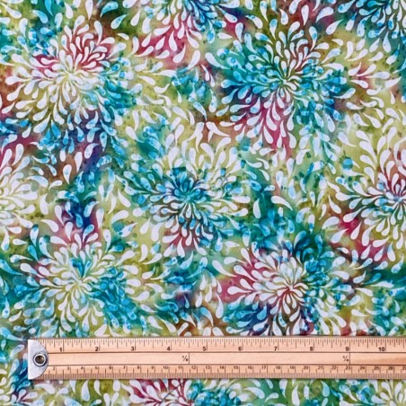 100% Cotton Batik Fabric John Louden Flower Floral Petals Jasmin Road ...