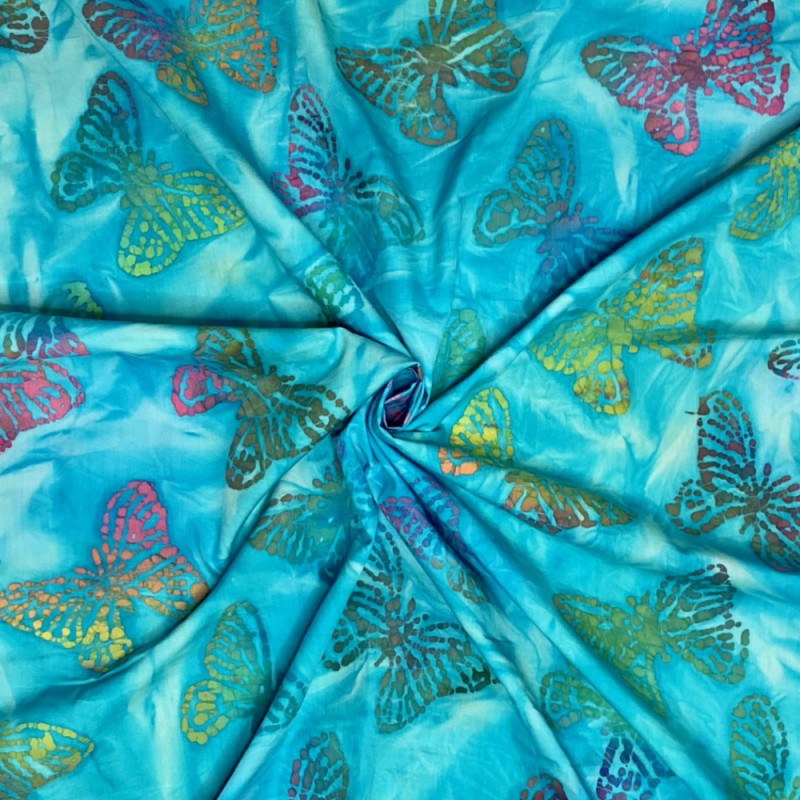 100% Cotton Batik Fabric John Louden Butterfly Butterflies East Bight ...