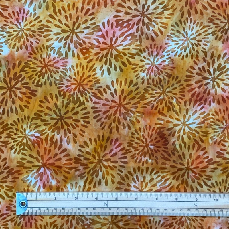 100% Cotton Batik Fabric John Louden Floral Dandelion Aster Close 110cm ...
