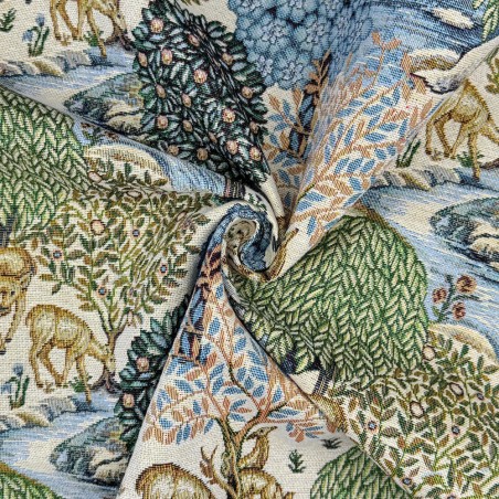 Tapestry Fabric William Morris The Brook Trees Deer Animals Nature ...