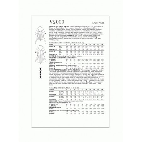 Vogue Patterns V2000 Misses’ Vintage 70s DVF Wrap Dress by Diane von ...