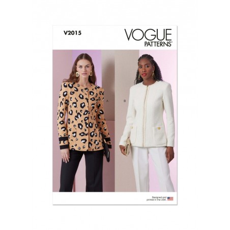 Vogue Patterns V2015 Misses’ Semi-Fitted Collarless Jackets With ...
