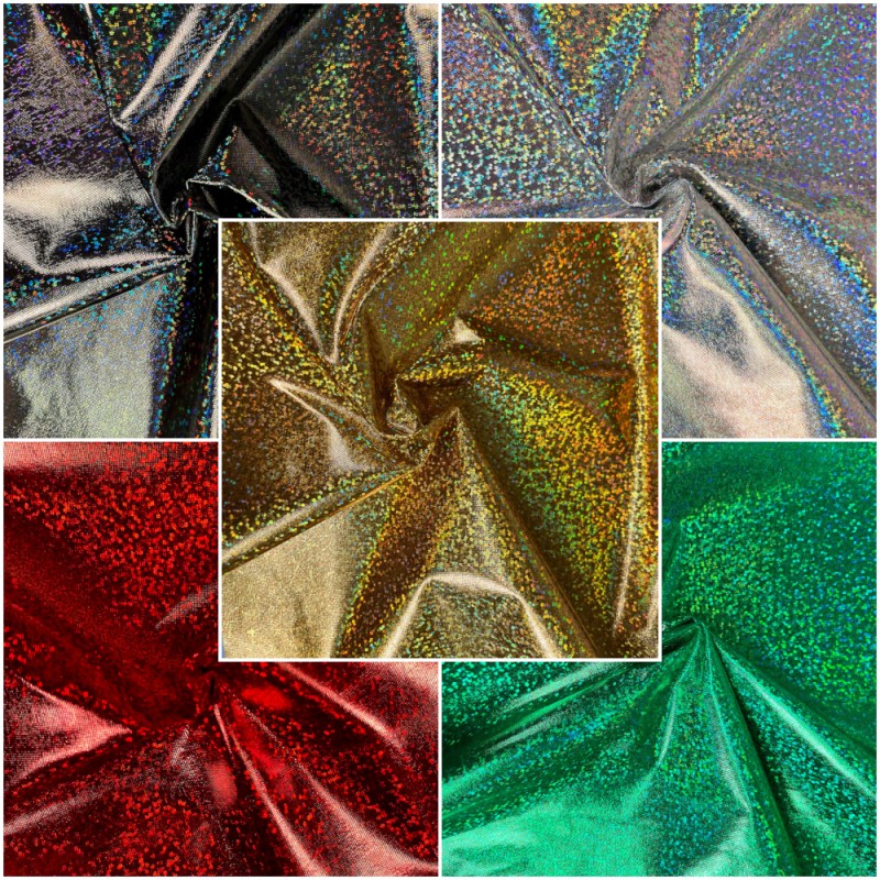 100% Polyester Hologram Foil Fabric Dancewear Costumes Festival 150cm Wide