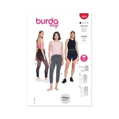 Burda Style Sewing Pattern 5850 Misses’ Leggings In Three Lengths Very Easy