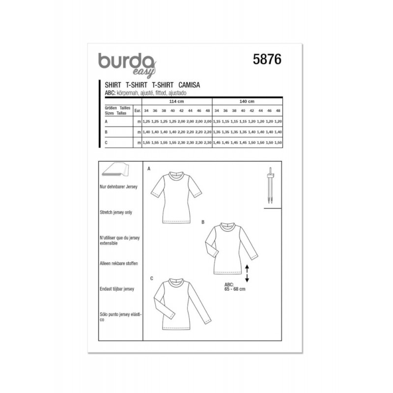 Burda Style Sewing Pattern 5876 Misses’ Tops With Length And Sleeve ...