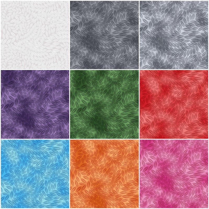 100% Cotton Printed Fabric Textured Leaf Scattered Leaves Blenders ...